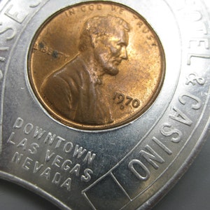 Vintage 70s Las Vegas Horseshoe Hotel & Casino Lucky Penny Good Luck ...