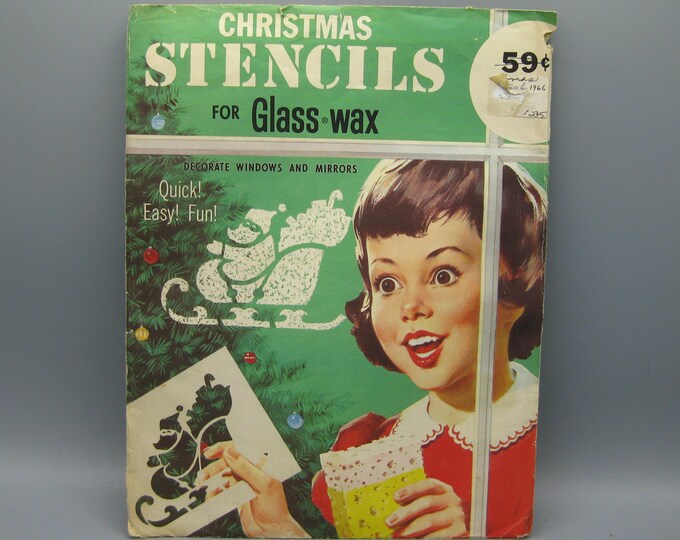 Vintage 60s Glass Wax Christmas Window Stencils Decorations - Etsy