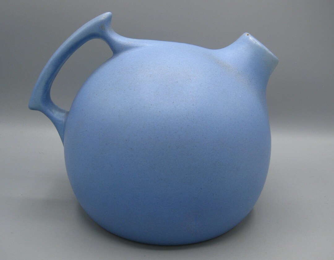 Vintage 30s Rumrill Blue Ball Jug Art Deco Pottery Water Pitcher - Etsy