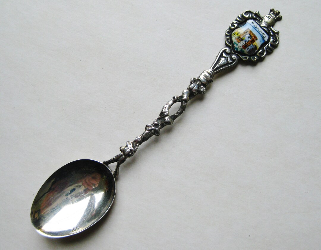 Vintage 800 Silver Enamel Pompeii Italy Italian Souvenir Spoon - Etsy
