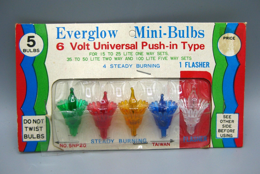 5 Vintage 50s Everglow Push Plug in Christmas Tree Flower Light ...