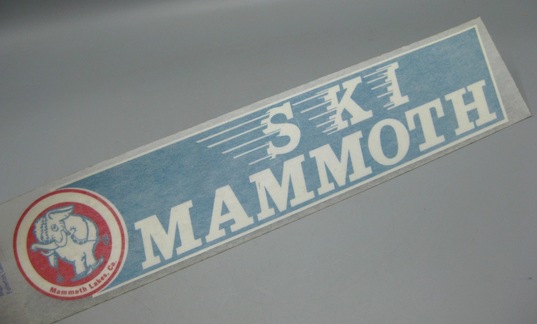 Vintage 80s SKI MAMMOTH Mountain Rearview Window Car Sticker Decal - Etsy