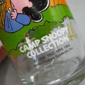 Vintage 1983 Peanuts Camp Snoopy Mcdonalds Drink Water Glass - Etsy
