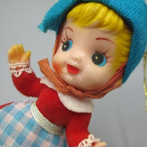 Vintage 60s Flocked Plastic Little Bo Peep Christmas Tree Ornament ...