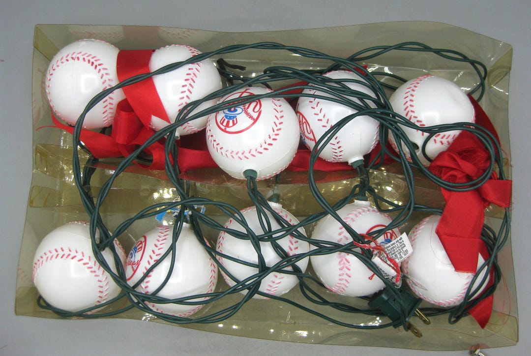 Vintage Plastic New York Yankees Baseball Blowmold Electric Christmas ...