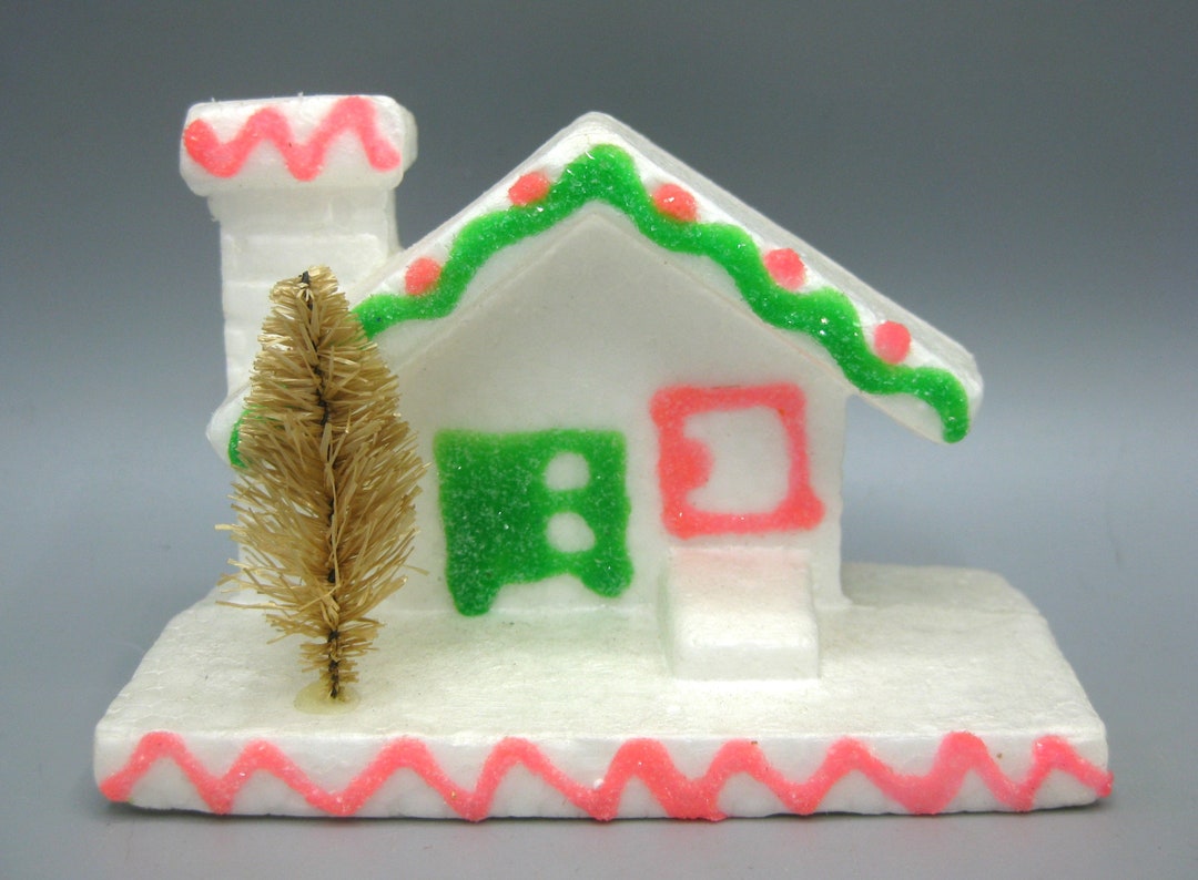 Vintage 60s Styrofoam Christmas Village House Decoration Display - Etsy