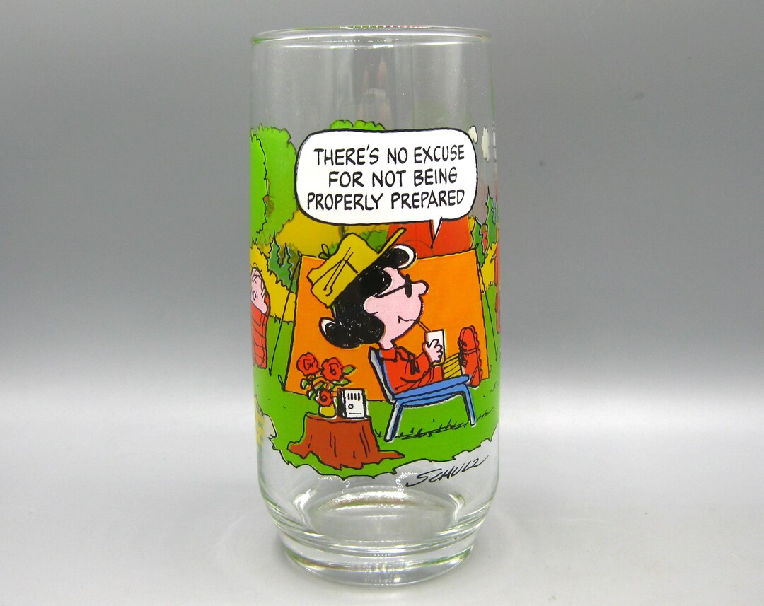 Vintage 1983 Peanuts Camp Snoopy Mcdonalds Drink Water Glass - Etsy