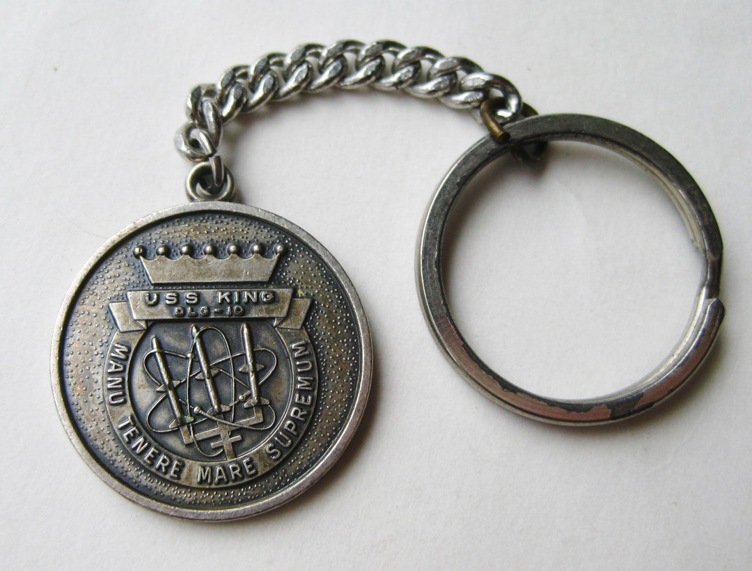Vintage USS King DLG-10 USN U.S. Navy Military Key Chain Fob - Etsy