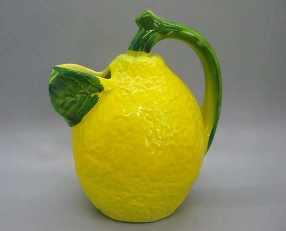 Vintage Italian Yellow Ceramic Lemon Fruit Small Pitcher - Etsy
