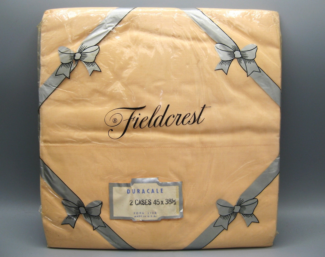 2 Vintage 40s Fieldcrest Duracale Peach Cotton NOS Deadstock Standard ...