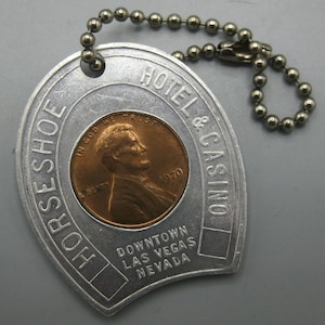 Vintage 70s Las Vegas Horseshoe Hotel & Casino Lucky Penny Good Luck ...
