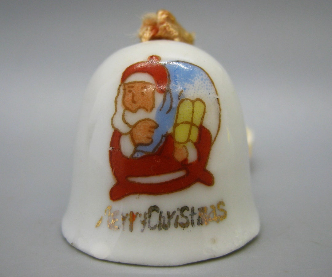 Miniature Porcelain Bell Merry Christmas Vintage Santa Claus Bell - Etsy