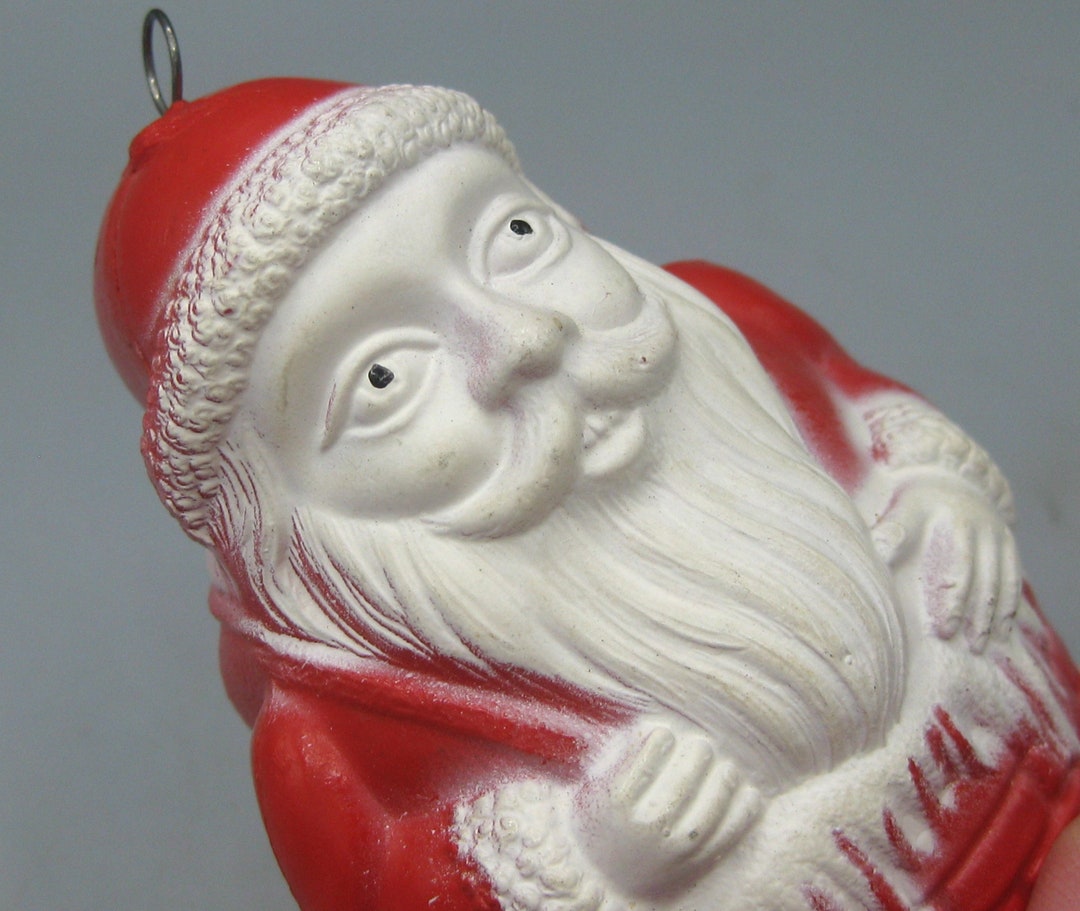 Vintage 50s Irwin Red Plastic Santa Claus Christmas Tree Ornament ...