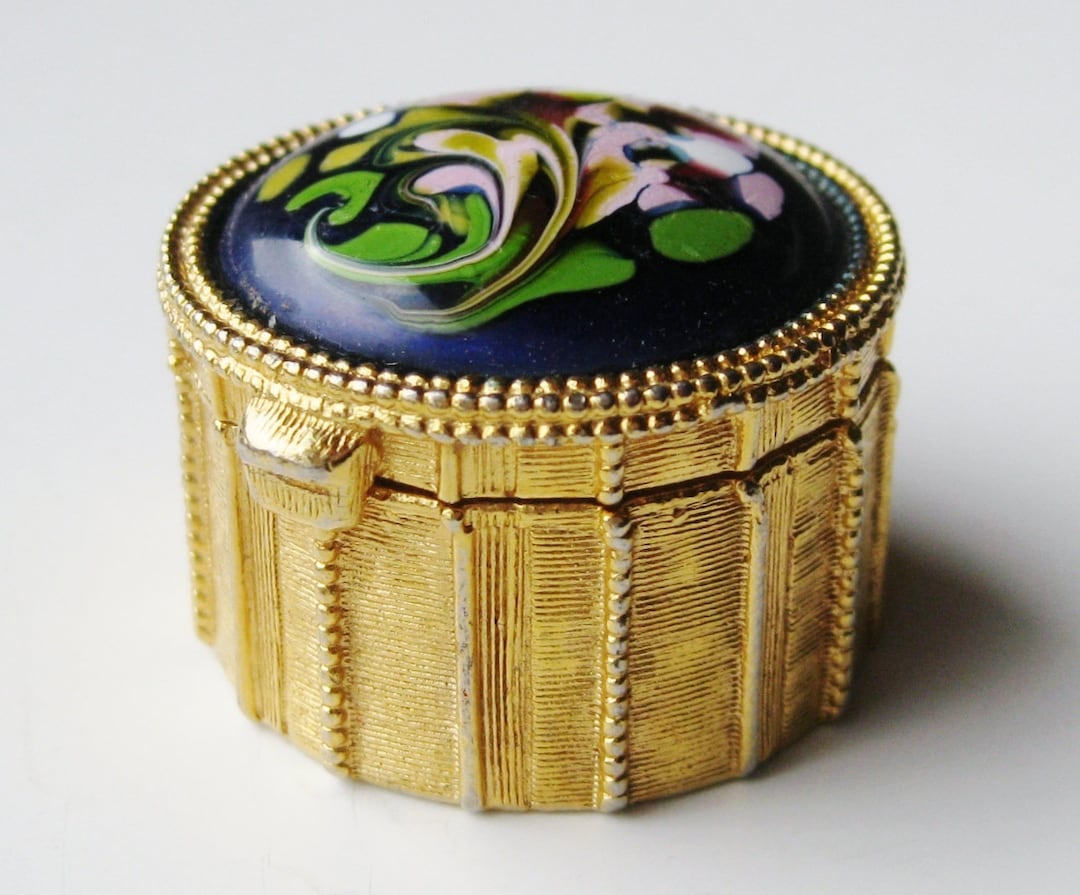 Vintage Estee Lauder Solid Perfume Gold Compact Pill Box - Etsy