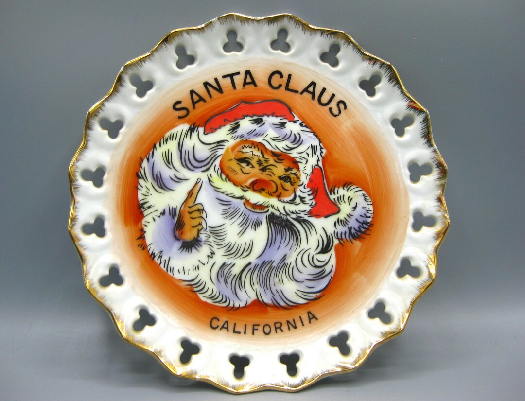 Vintage 60s Santa Claus California Porcelain Souvenir Plate - Etsy