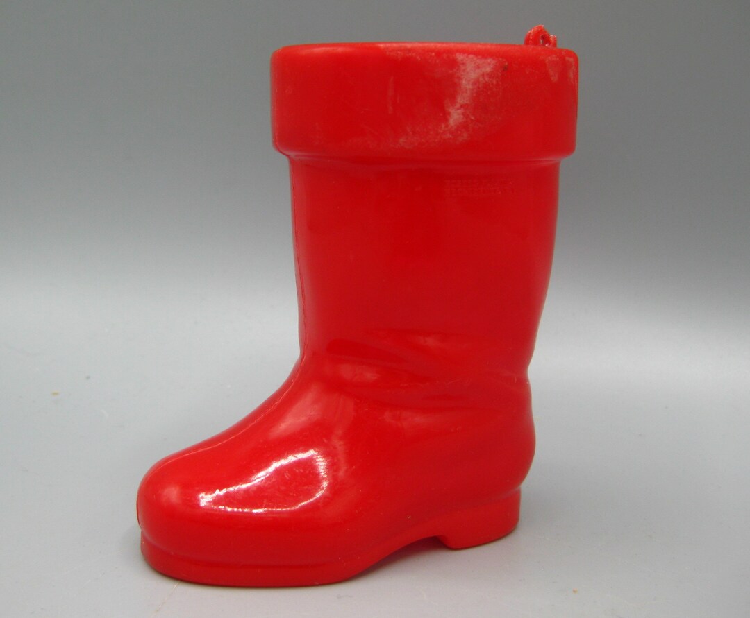 Vintage 50s Red Plastic Santa Claus Boot Christmas Candy Container - Etsy