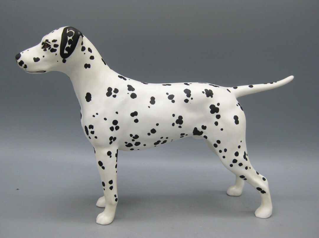 Vintage Beswick England Porcelain Black & White Dalmation Dog Figurine ...