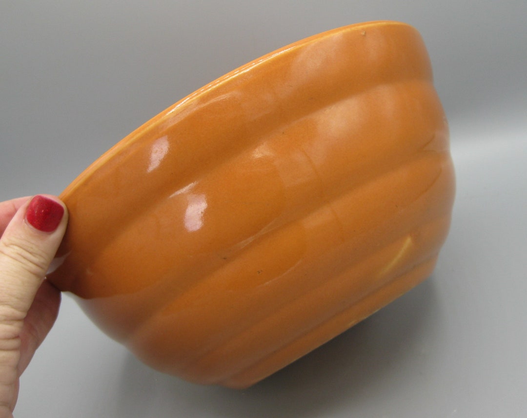 Vtg 1940s Bauer California Pottery Orange Ringware Beehive 18 Mixing ...