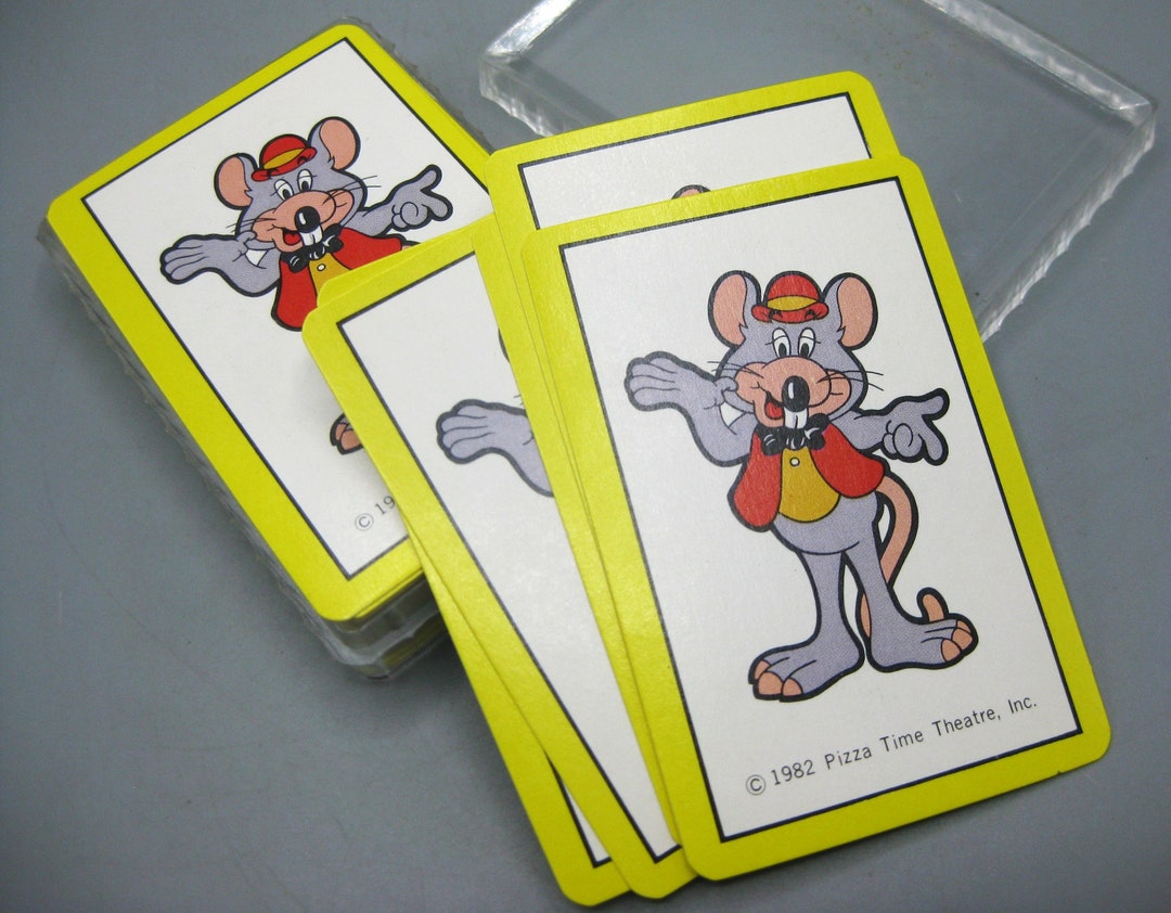 Vintage 80s Chuck E. Cheese Pizza Time Theatre Playing Cards Card Deck ...
