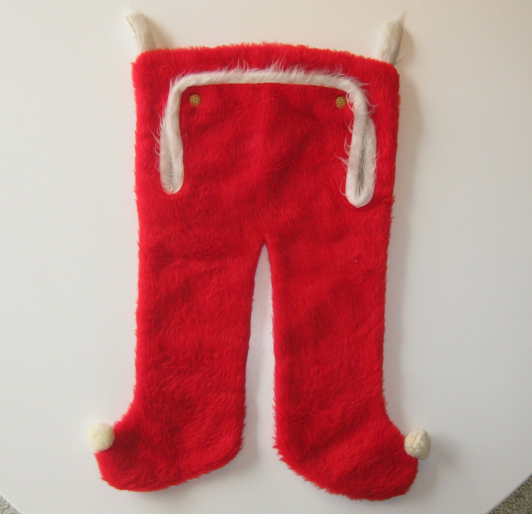 Vintage 50s Red Plush Novelty Long Johns Stocking Pants Decoration - Etsy