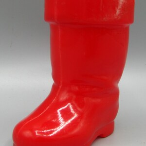 Vintage 50s Red Plastic Santa Claus Boot Christmas Candy Container - Etsy