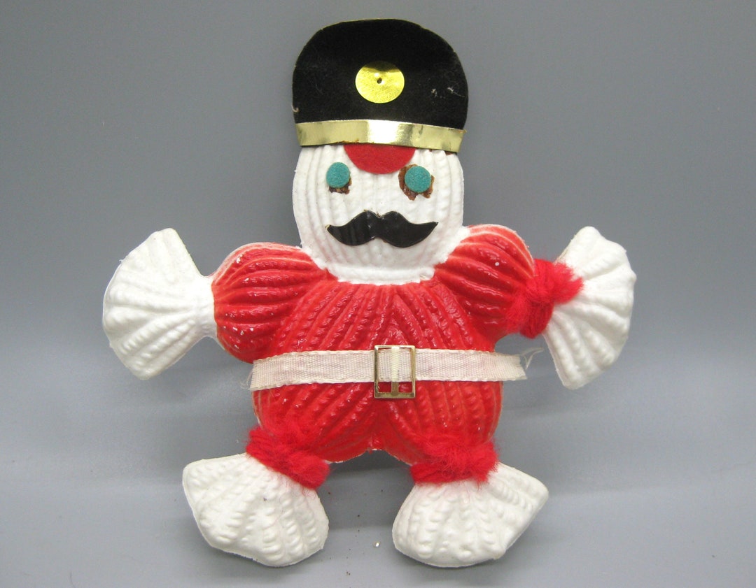 Vintage 70s Hard Plastic Blowmold Toy Soldier Rag Doll Christmas ...