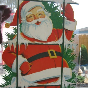 Vintage 60s Santa Claus Plastic Window Display Decoration - Etsy