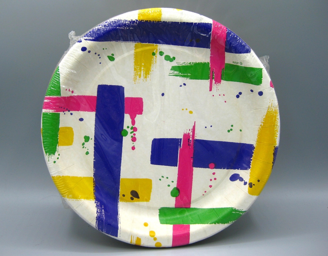 50 Vintage 80s Paint Brush Stroke Spatter New Wave Party Paper - Etsy