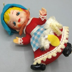 Vintage 60s Flocked Plastic Little Bo Peep Christmas Tree Ornament ...
