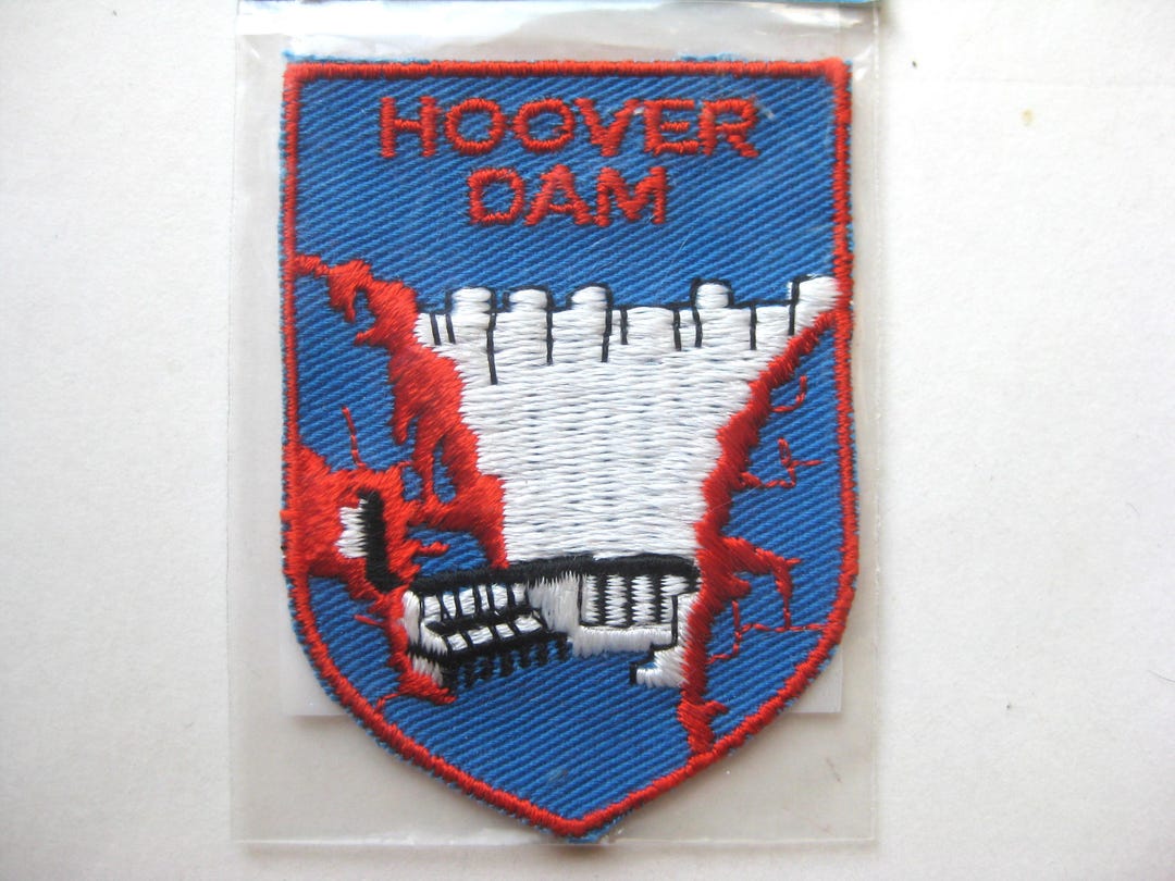 Vintage Hoover Dam Nevada Embroidered Jacket Hat Souvenir Applique ...