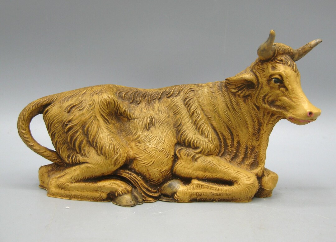 Vintage 1983 Fontanini Roman Cow Ox Bull Italy Nativity Animal Figurine ...