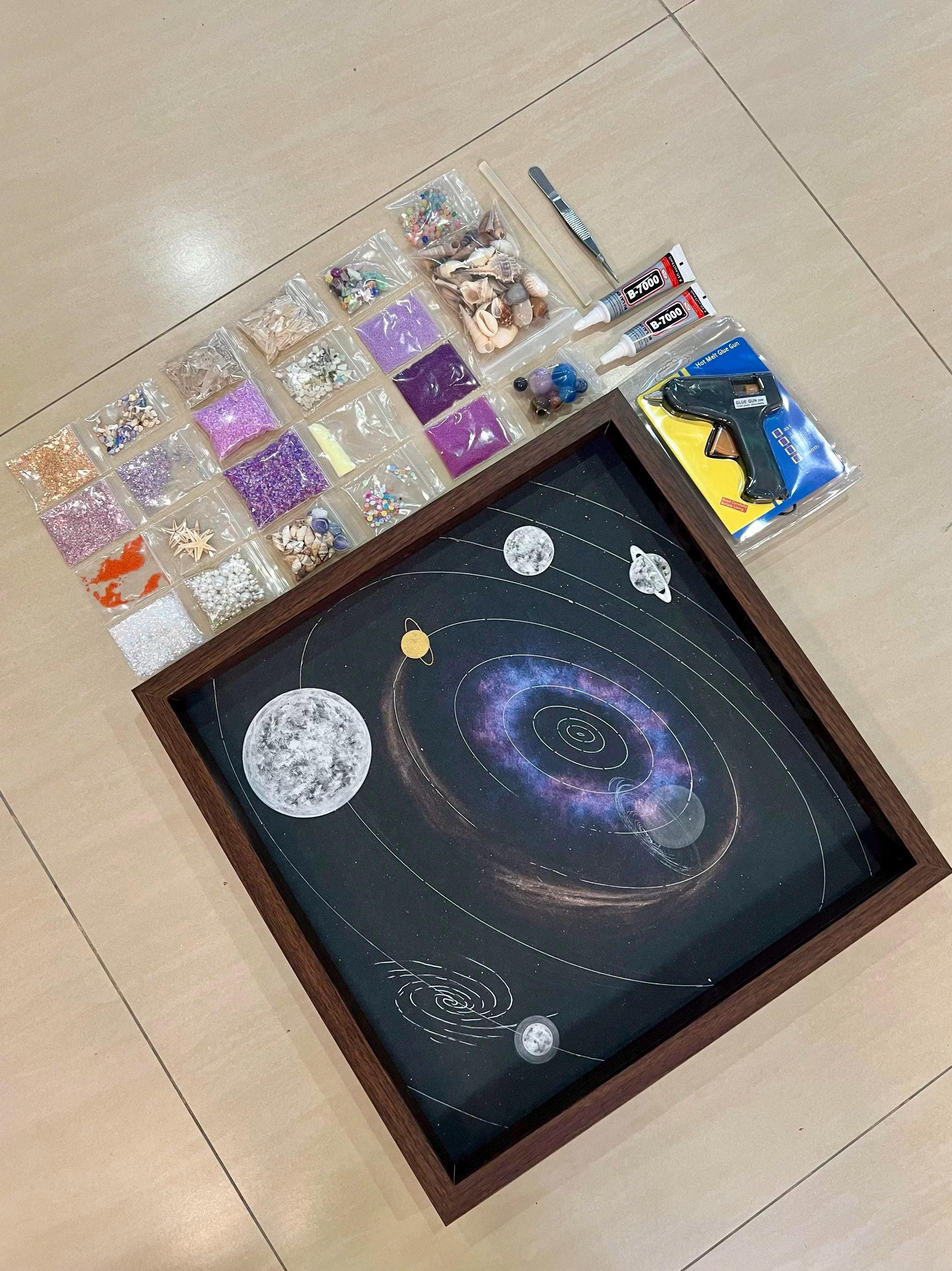 Glow in the Dark Galaxy Art DIY Kit or Finished, Crystal Solar System ...
