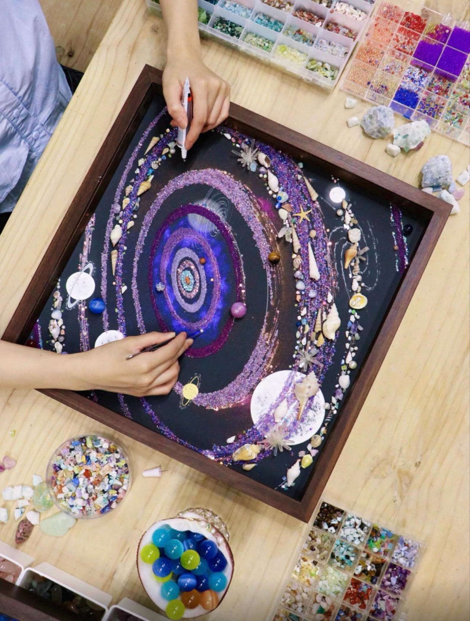 Glow in the Dark Galaxy Art DIY Kit or Finished, Crystal Solar System ...