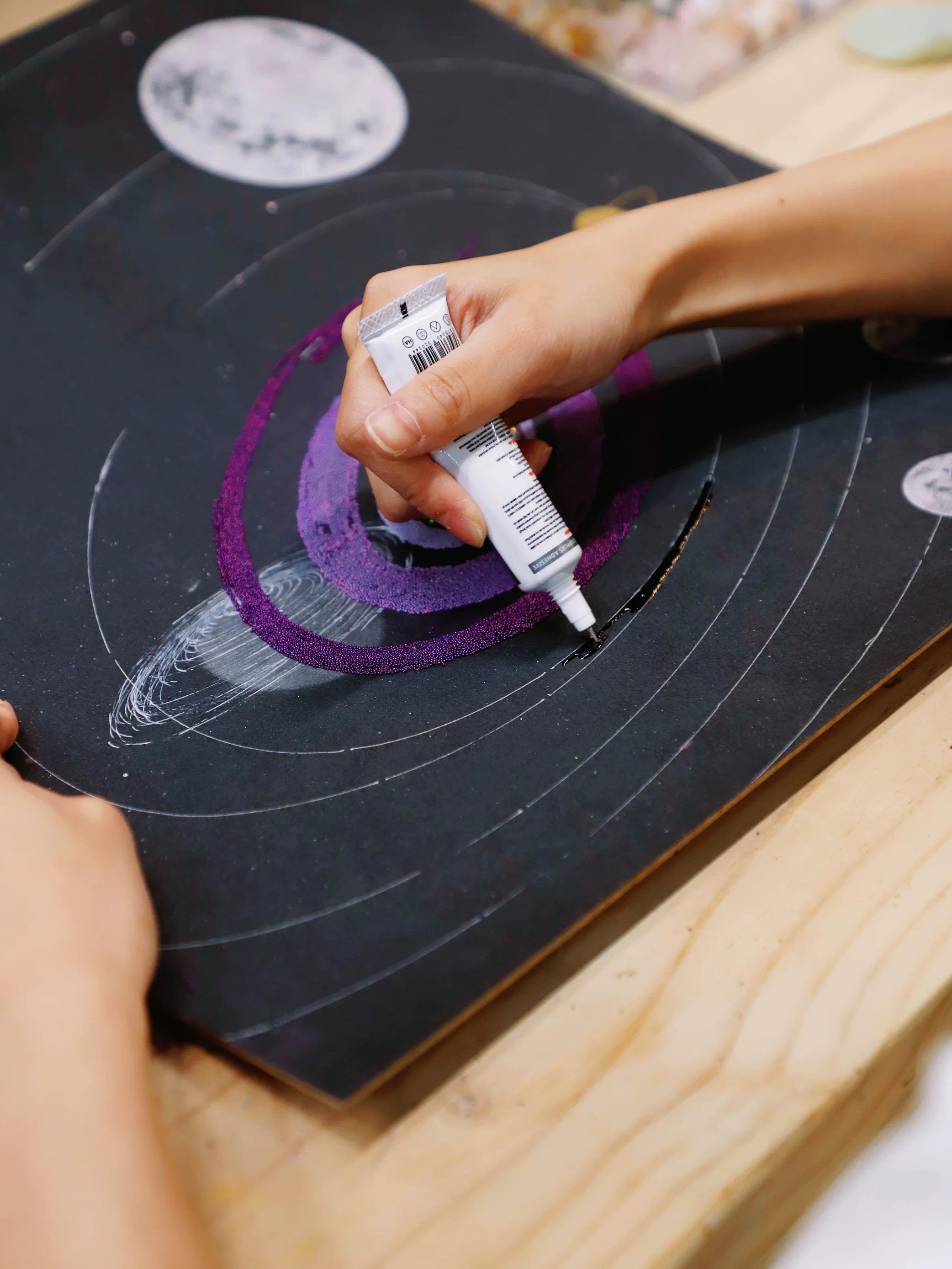 Glow in the Dark Galaxy Art DIY Kit or Finished, Crystal Solar System ...