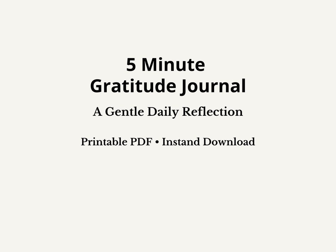 5 Minute Gratitude Journal Printable | Daily Reflection Page | Calm ...