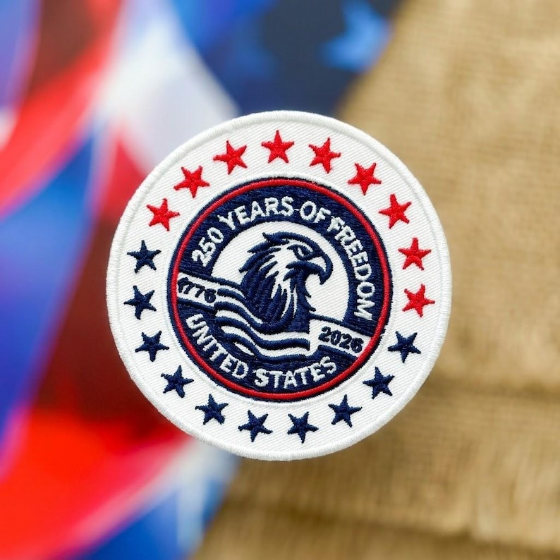 America 250 Eagle Embroidered Patch – Iron-on Badge for Jackets, Hats ...