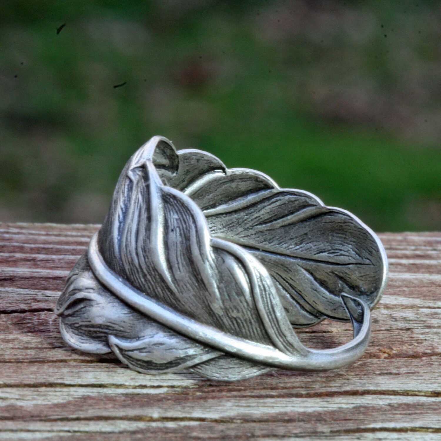 GOLD Feather RING Unisex. in Silver Too. Women or Men. Adjustable for ...