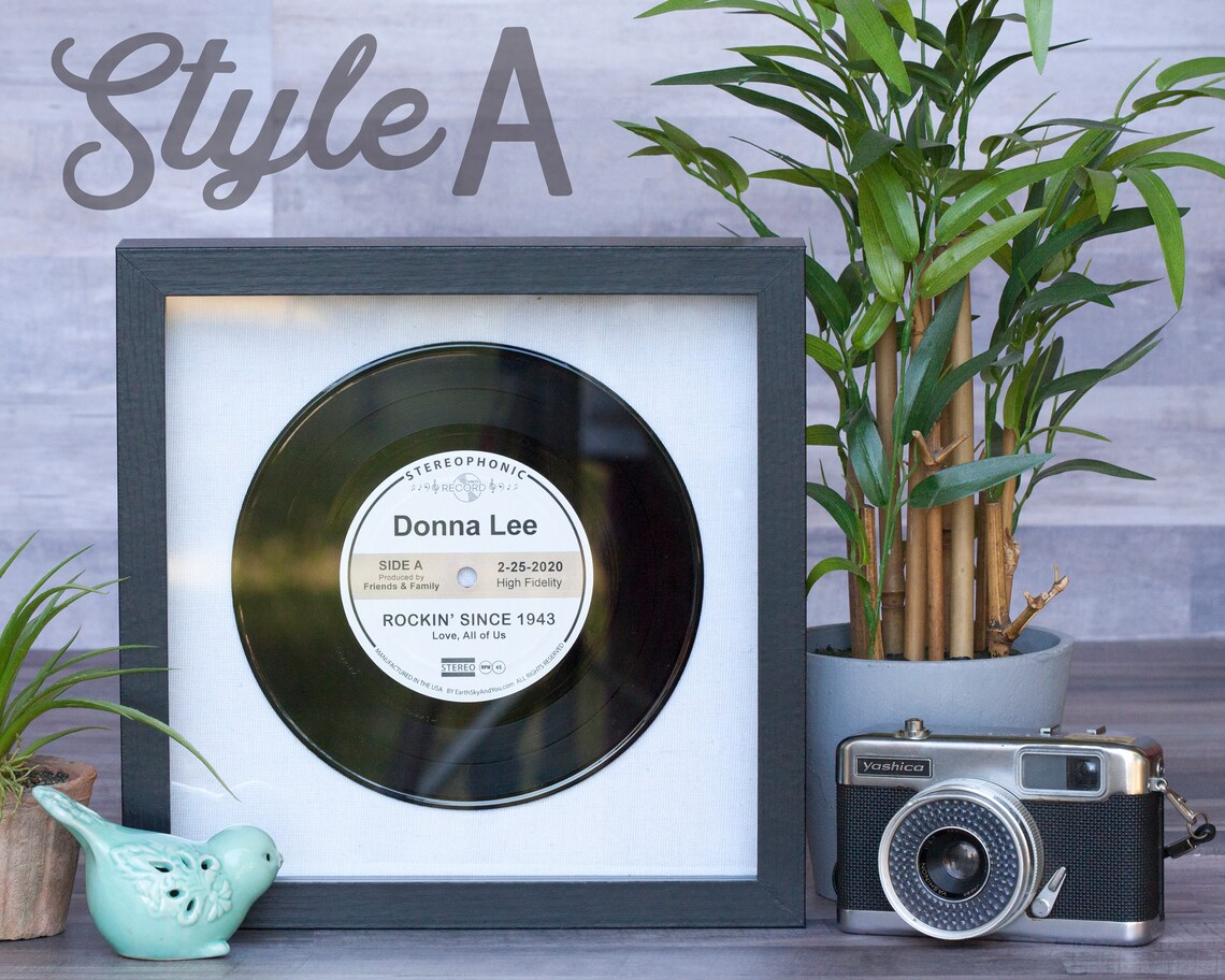 Record PERSONALIZED Label 45rpm Vinyl Wall or Desk Art - Etsy