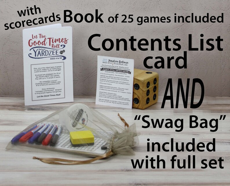 Yardzee Deluxe. Giant Dice, Scorecards, PERSONALIZED Custom Bucket. All ...