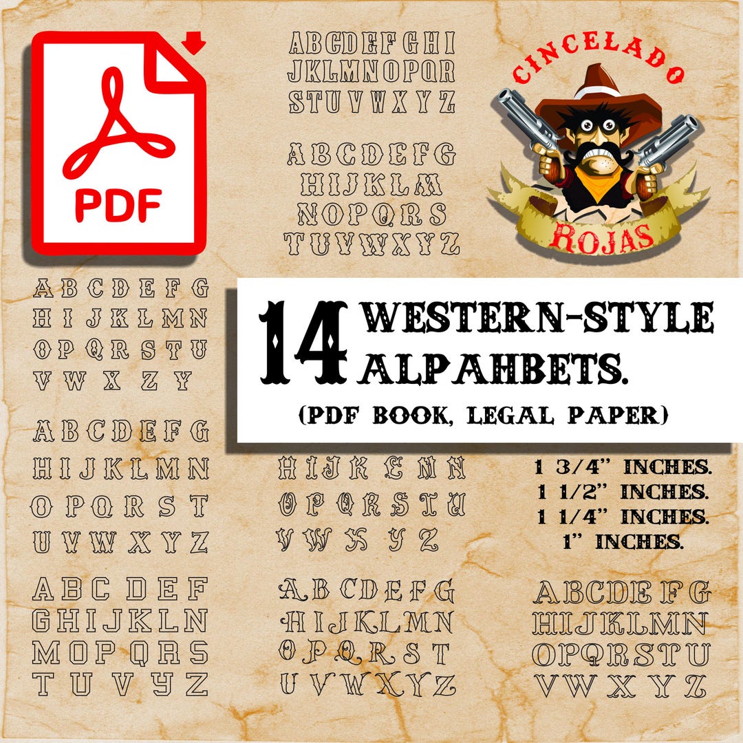 14 Alphabets in Different Sizes (PDF Book Ready to Print on Legal Size ...