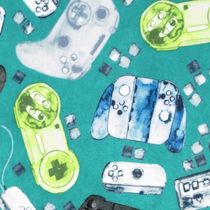 Gaming Fabric by the Yard Gamer Digital Cuddle® Teal Game - Etsy