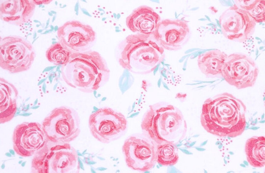 Minky Fabric by the Yard Rosie Cuddle Blush Rose Minky Fabric Pink Rose ...