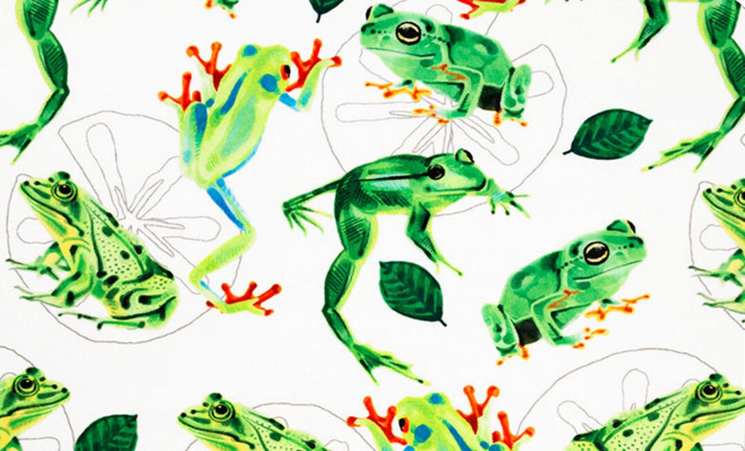 Frog Pond Minky Fabric by the Yard - Ribbit Digital Cuddle® Green - Boy ...