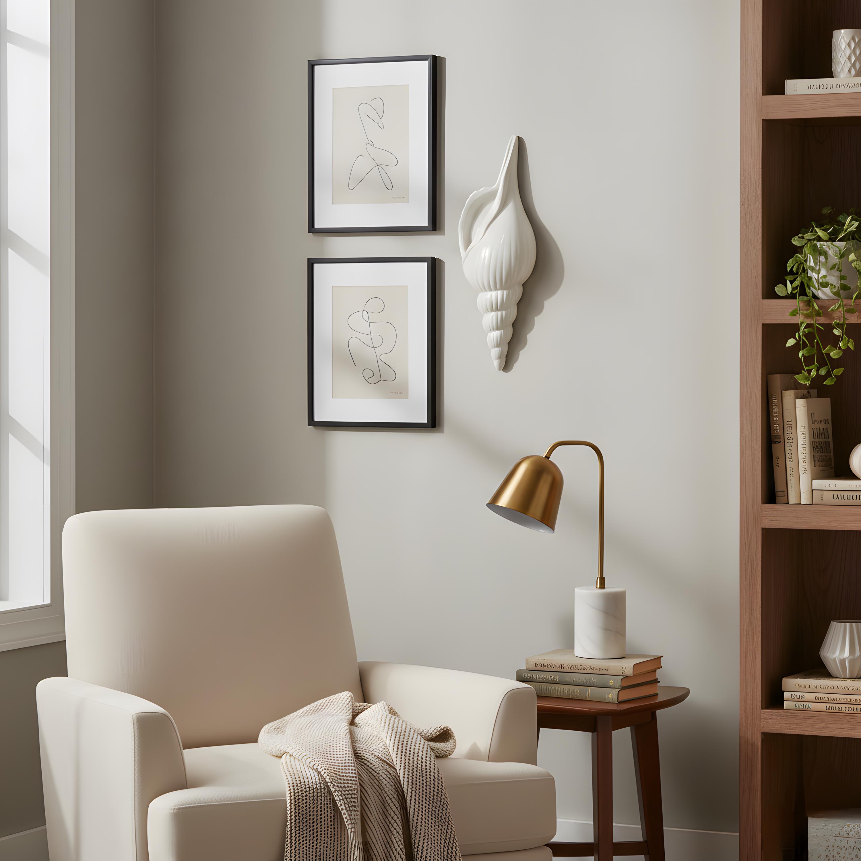 White Ceramic Shell Wall Vase | Modern Conch Flower Wall Hanging ...