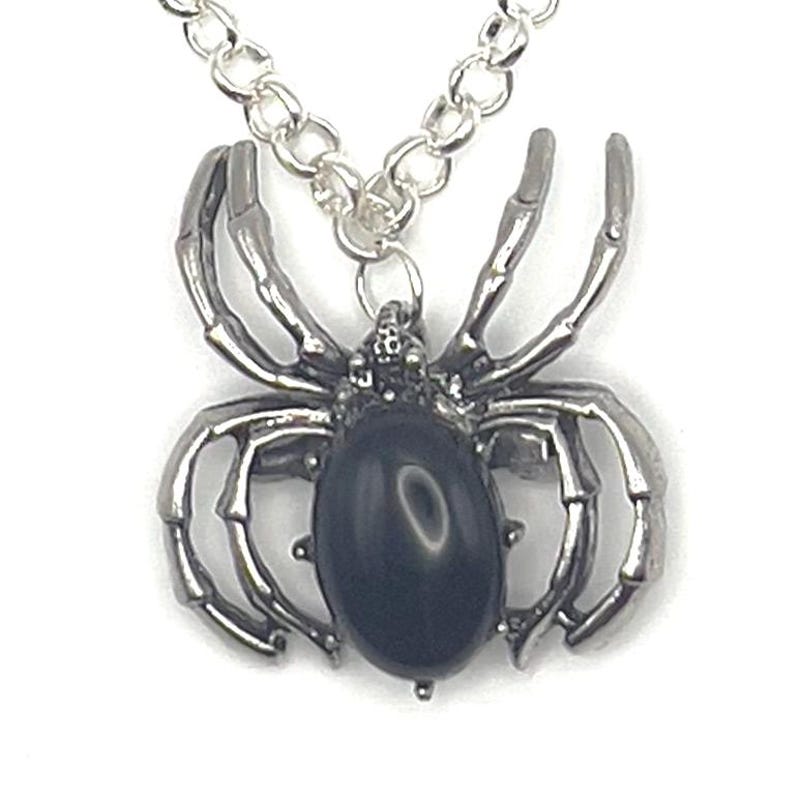 Spider Pendant Obsidian - Etsy