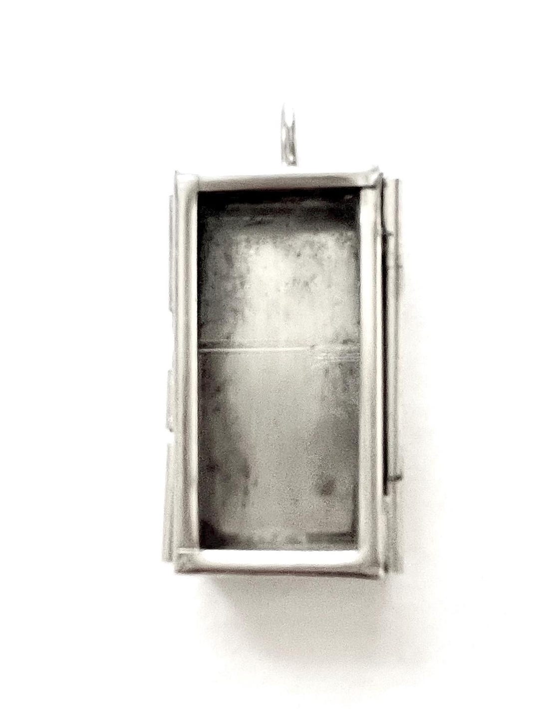Handmade Silver Shadow Box Locket Pendant: Hinged Glass Diorama (pack ...