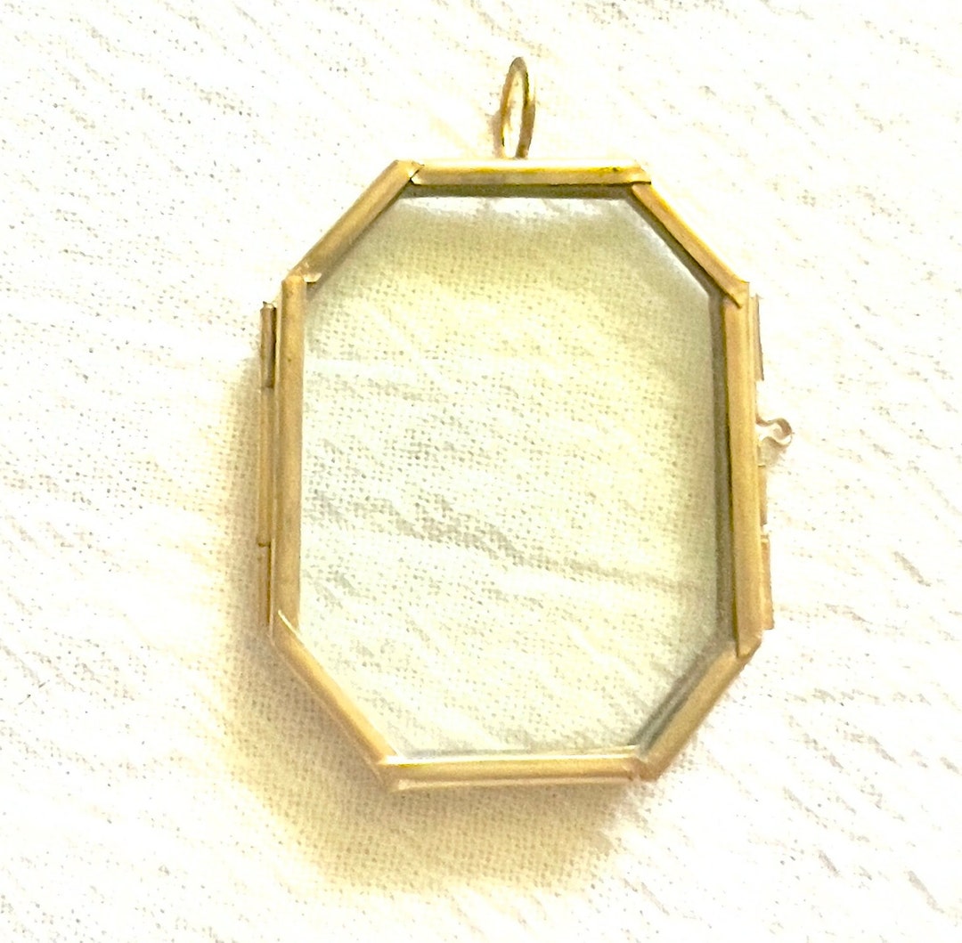 Glass Locket Pendants, Photo Frame or Ornaments, 2.5" Octagon Horcrux ...