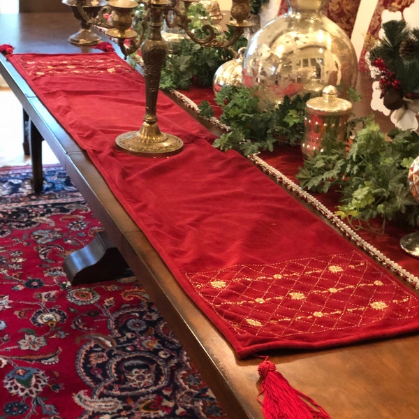 Red Table Cloth - Etsy