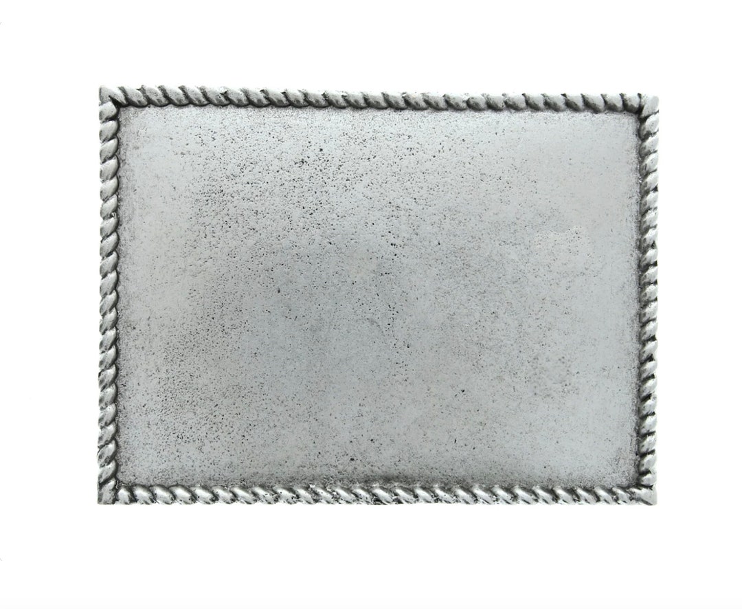 Rectangle Belt Buckle, 3.15, Bead Edge Bezel Base With D-ring, Antique ...