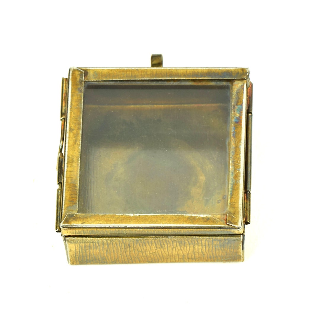 Shadow Box Locket Frame Pendant 1.6 Square Antique - Etsy
